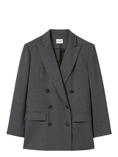 Claudie Pierlot Peak-lapel Double-breasted Blazer - Anthracite