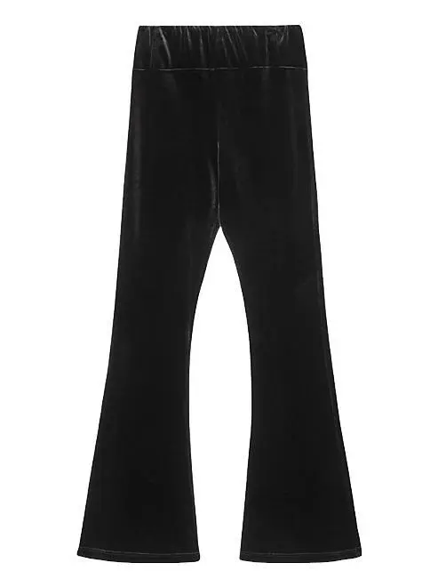 ALLSAINTS Zanni Flared-leg High-rise Stretch-velvet Trousers - Velvet Black