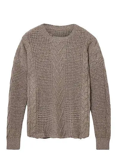 ALLSAINTS Tenter Crewneck Wool And Cotton-blend Jumper - Fawn Brown