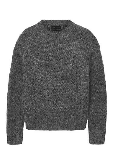 ALLSAINTS Myles Oversized-fit Mohair-blend Jumper - Charcoal Grey
