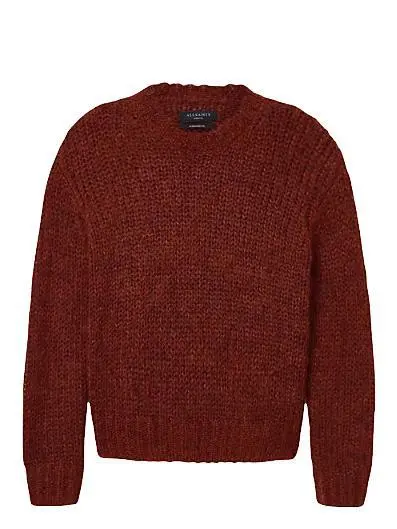 ALLSAINTS Myles Oversized-fit Mohair-blend Jumper - Rust Red