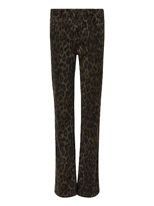 ALLSAINTS Haldan Leopard-print Stretch-denim Jeans - Leppo Brown