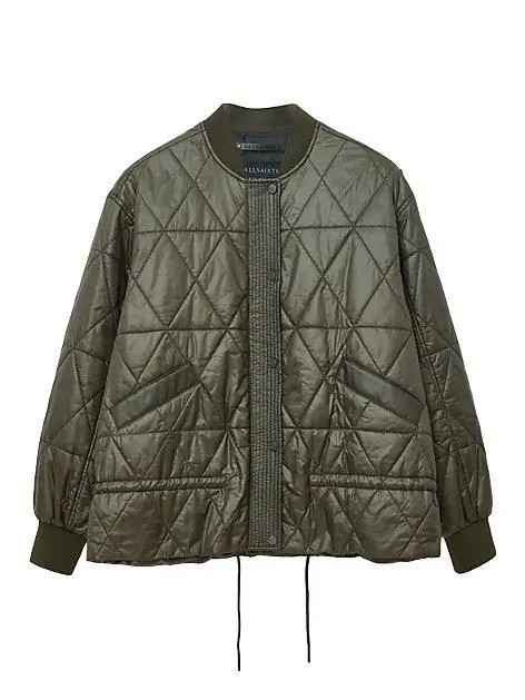 ALLSAINTS Quilted Shell Bomber Jacket - Forest Green