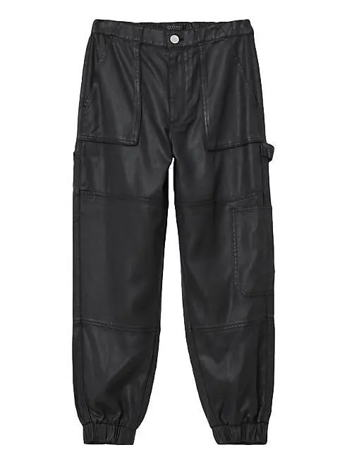 ALLSAINTS Mila Coated Cargo Trousers - Coated Black