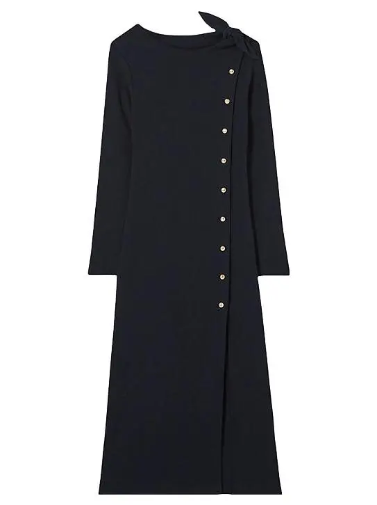Claudie Pierlot Slim-fit Stretch-knit Midi Dress - Navy