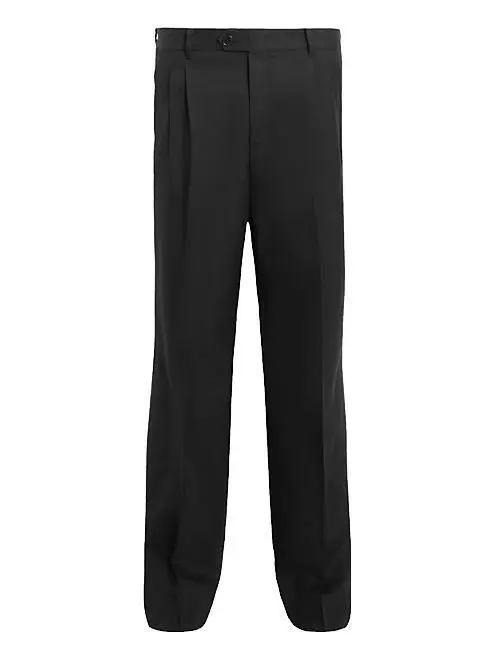 ALLSAINTS Tallis Straight-leg Cotton And Wool-blend Trousers - Black