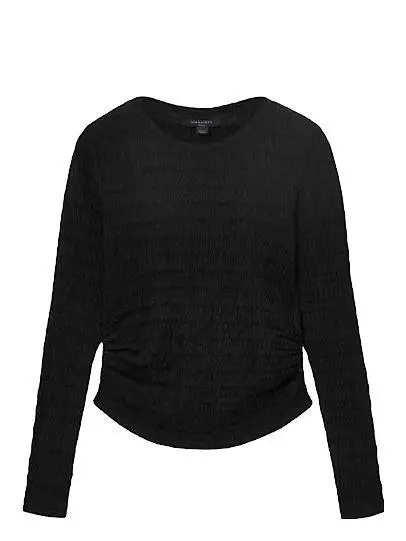 ALLSAINTS West Ruched Long-sleeve Top - Black
