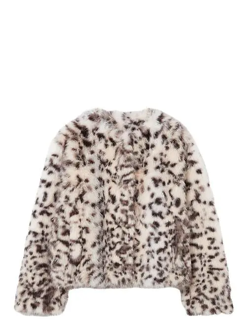 Claudie Pierlot Round-neck Print Faux-fur Coat - Leopard