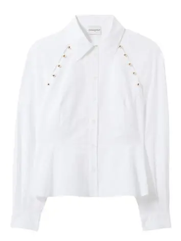 Claudie Pierlot Embellished Cotton-poplin Shirt - White
