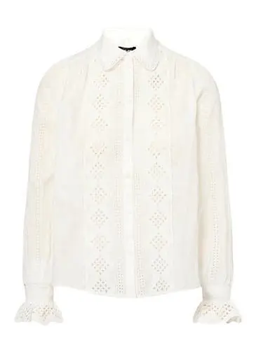 ME+EM Voile Embroidery Cotton-poplin Shirt - Soft White