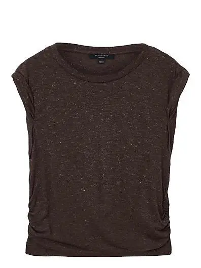 ALLSAINTS West Sleeveless Jersey Top - Rust Brown