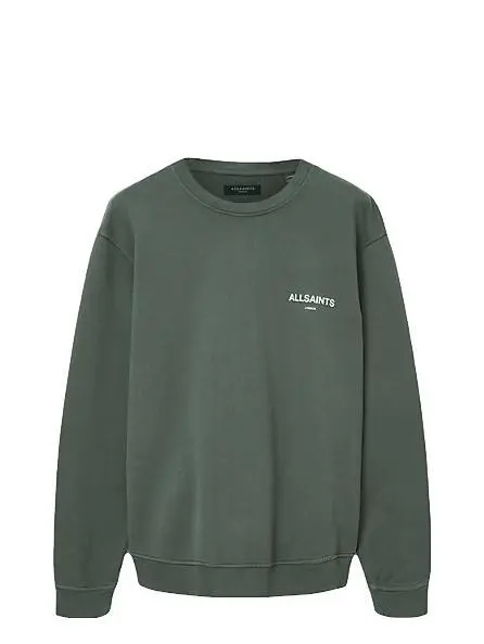 ALLSAINTS Halcyon Logo-print Cotton Sweatshirt - Garnet Green