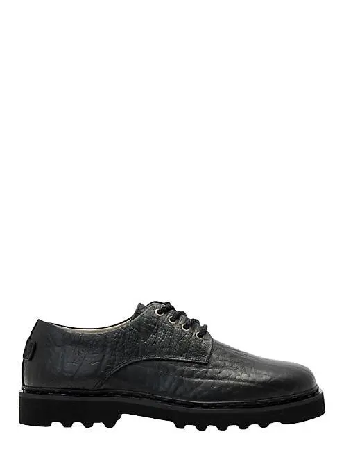 ALLSAINTS Skiff Leather Derby Shoes - Black Grain