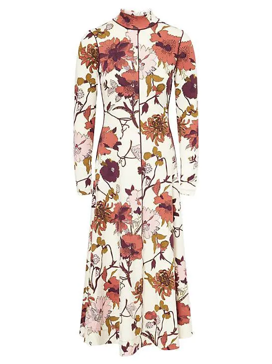 ME+EM Floral-print Stretch-woven Maxi Dress - Cream Multi