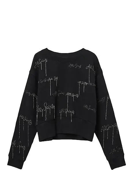 ALLSAINTS Cotton-blend Jumper With Brand Embellishments - Black