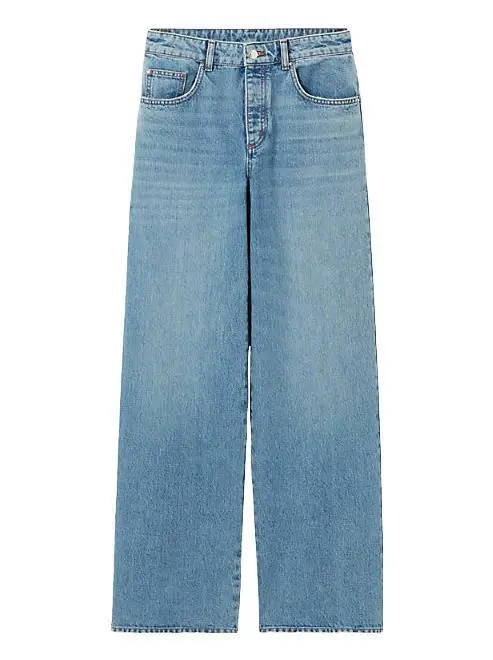 Claudie Pierlot Wide-leg Faded-wash Denim Jeans - Blue Denim