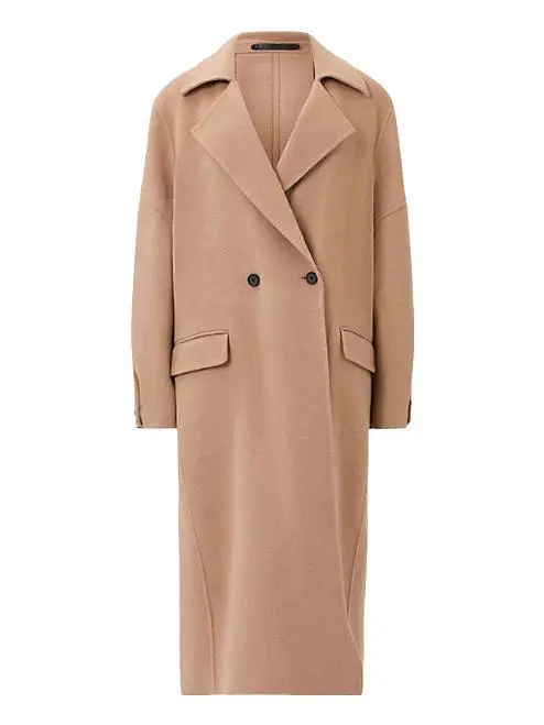 ALLSAINTS Sellma Notched-lapel Wool Blend Coat - Camel Brown