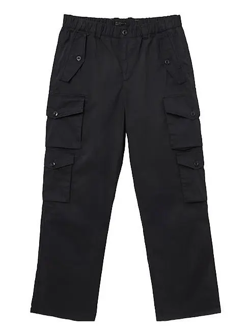 ALLSAINTS Patch-pocket Stretch-cotton Cargo Trousers - Koto Black