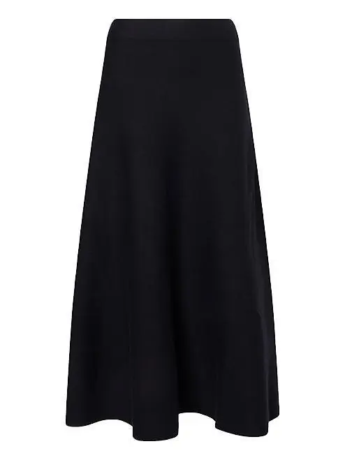 ME+EM Cotton-wool Knit Maxi Skirt - Black