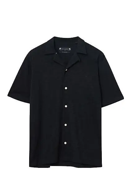 ALLSAINTS Robson Notched-collar Cotton Shirt - Black
