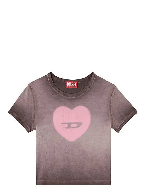 DIESEL Heart-print Stretch-cotton T-shirt - 7fg