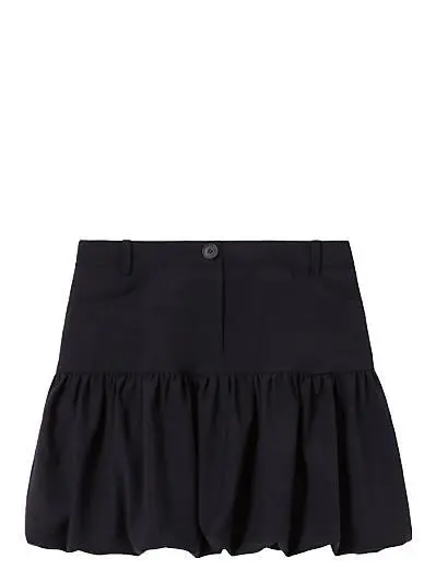 Claudie Pierlot Bubble-hem Wool-blend Mini Skirt - Navy