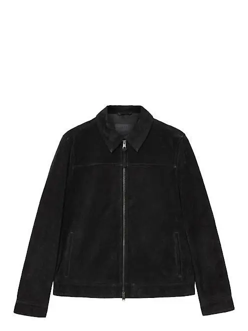 ALLSAINTS Rhone Collared Suede Jacket - Black