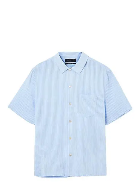 ALLSAINTS Perry Striped Woven Shirt - Kentucky Blue