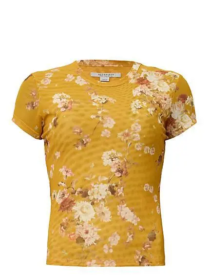 ALLSAINTS Ellie Floral-print T-shirt - Armada Deep Ye