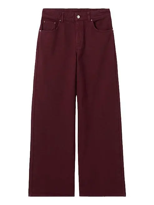 Claudie Pierlot Wide-leg Mid-rise Jeans - Burgundy