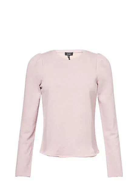 ME+EM Raw-edge Cotton-jersey Sweatshirt - Smoke Pink Melange
