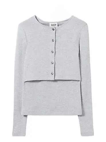 Claudie Pierlot Two-in-one Cardigan And T-shirt Set - Gris
