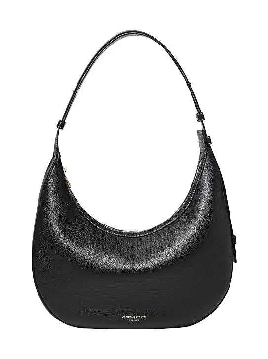 ASPINAL OF LONDON Hudson Crescent Leather Cross-body Bag - Black