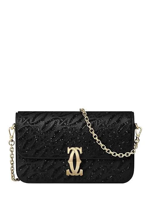 CARTIER C De Mini Leather Chain Bag - Black