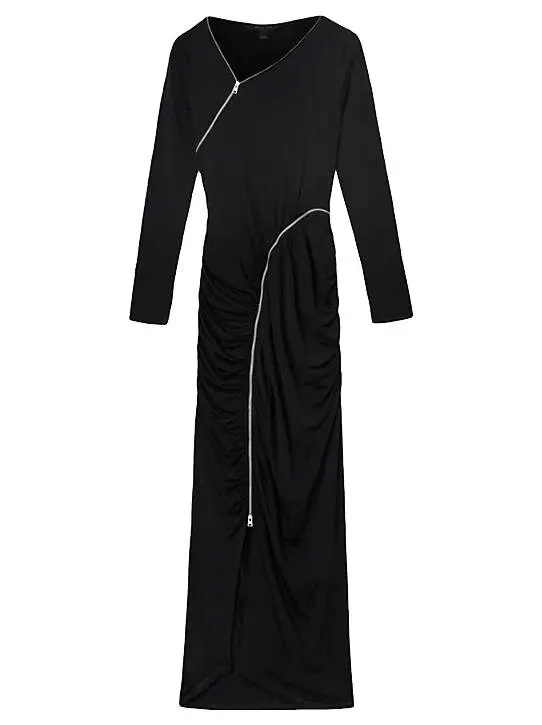 ALLSAINTS Elsie Zip-detail Maxi Dress - Black
