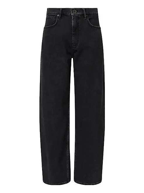 ALLSAINTS Sadie Barrel-leg Mid-rise Stretch-denim Jeans - Washed Black