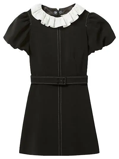 Claudie Pierlot Ruffle-collar Mini Dress - Black