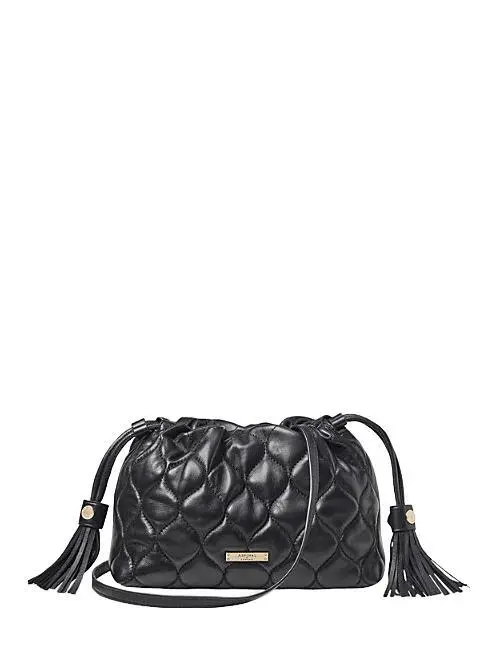 ASPINAL OF LONDON Amelia Quilted Leather Cross-body Bag - Black