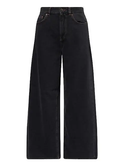 ME+EM Relaxed Baggy Wide Leg Denim Jeans - Warm Black