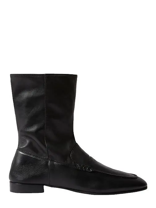 Claudie Pierlot Penny-detail Leather Ankle Boots - Black