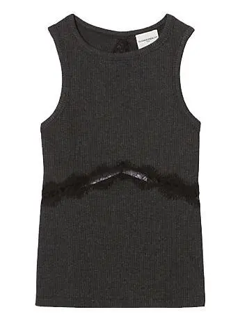 Claudie Pierlot Sleeveless Lace-embroidered T-shirt - Black