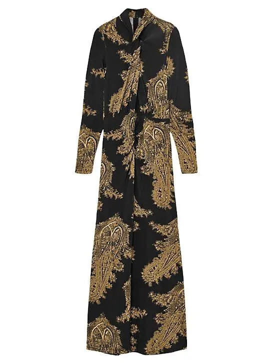 ALLSAINTS Mina Graphic-print Maxi Dress - Ella Black