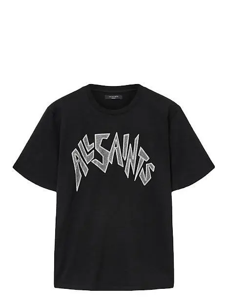 ALLSAINTS Zinc Logo-print Cotton T-shirt - Black