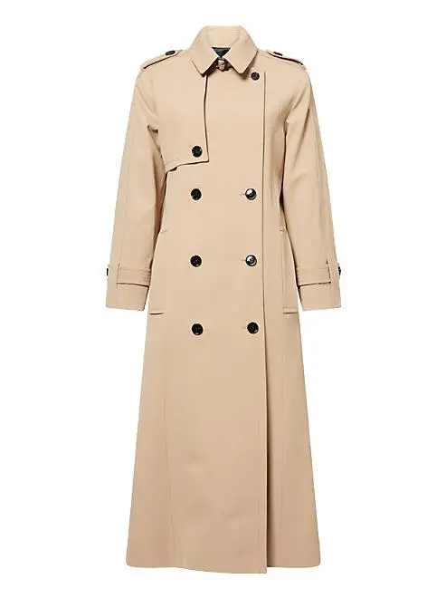 ME+EM Belted Relaxed-fit Stretch-woven Trench Coat - Pale Camel
