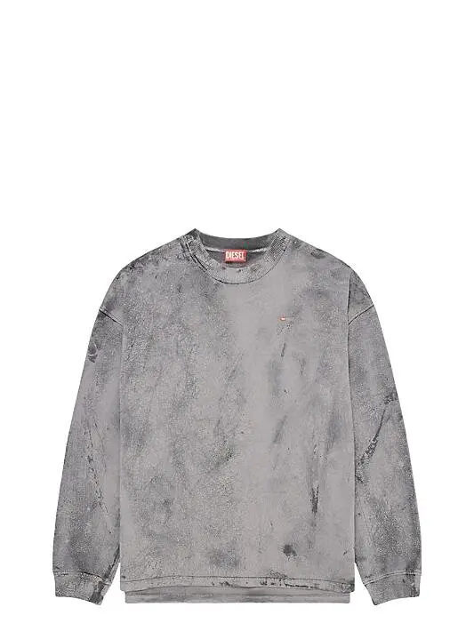 Diesel Cracked-effect Cotton-jersey Sweatshirt - 93ra