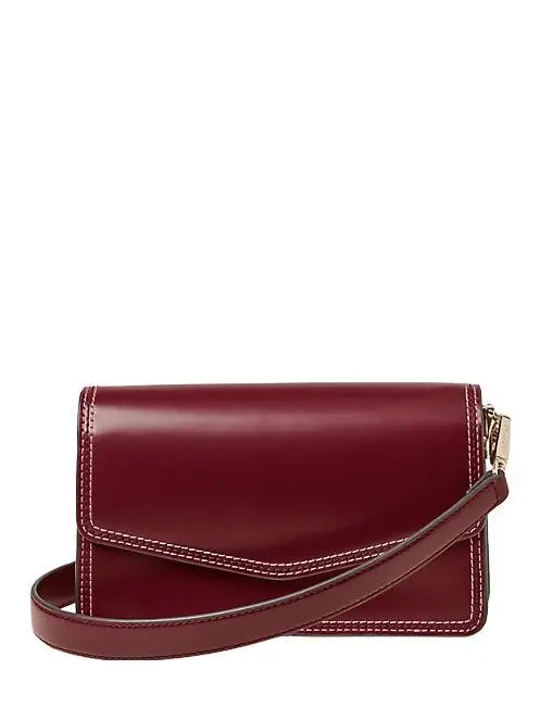 ASPINAL OF LONDON Eliza Leather Clutch - Merlot