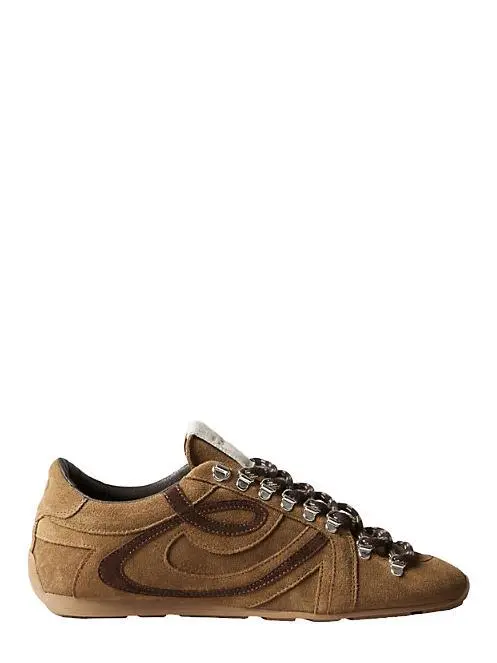 Claudie Pierlot Contrast-stitch Suede Trainers - Brown