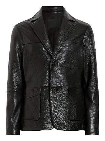 ALLSAINTS Shadwell Single-breasted Leather Blazer - Black