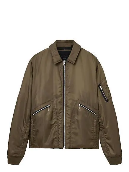 ALLSAINTS Fallon Oversized Shell Bomber Jacket - Khaki Brown
