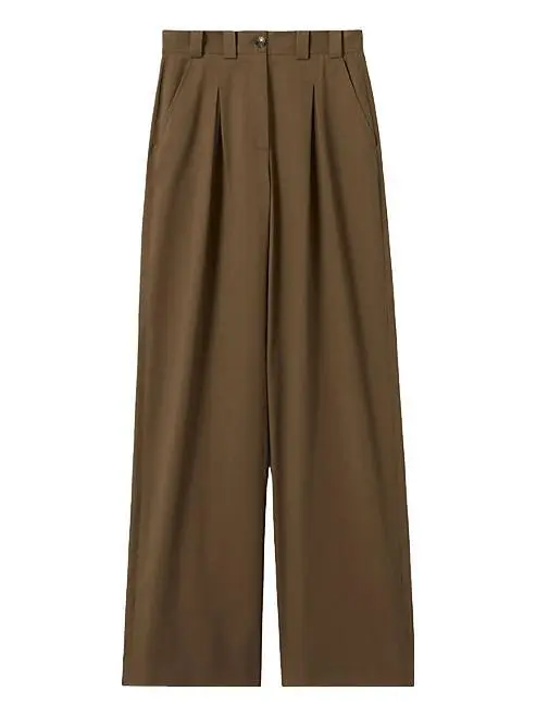 Claudie Pierlot Straight-leg High-rise Trousers - Khaki
